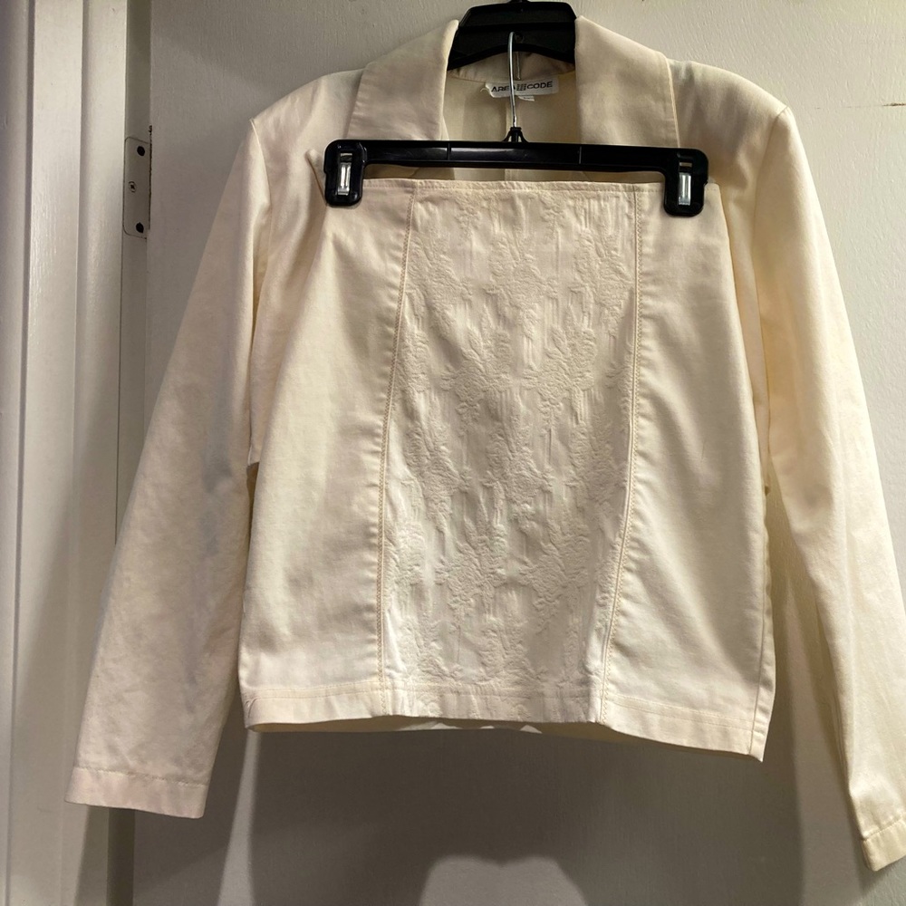 Vintage Cream Bolero Jacket With Shoulder Pads And Sh… - Gem
